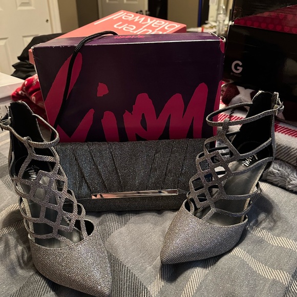 Fiona | Shoes | Fiona Iridescent High Heel Shoes Size 8 2 With Bag ...